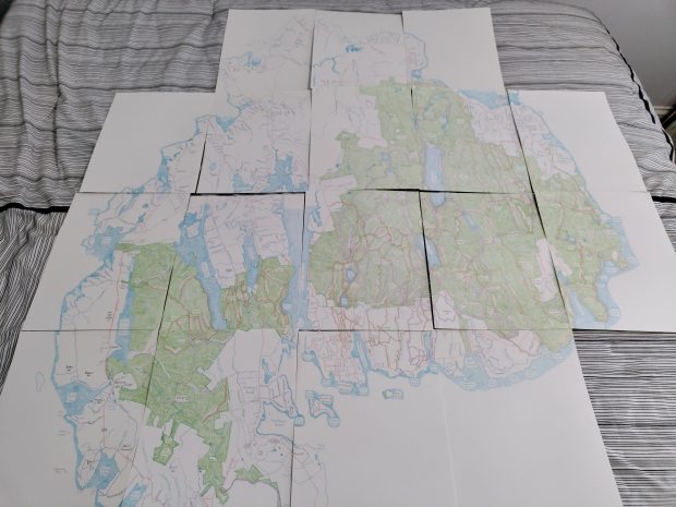 How I create a typical hand-drawn map: Acadia National Park – Sutherland Maps